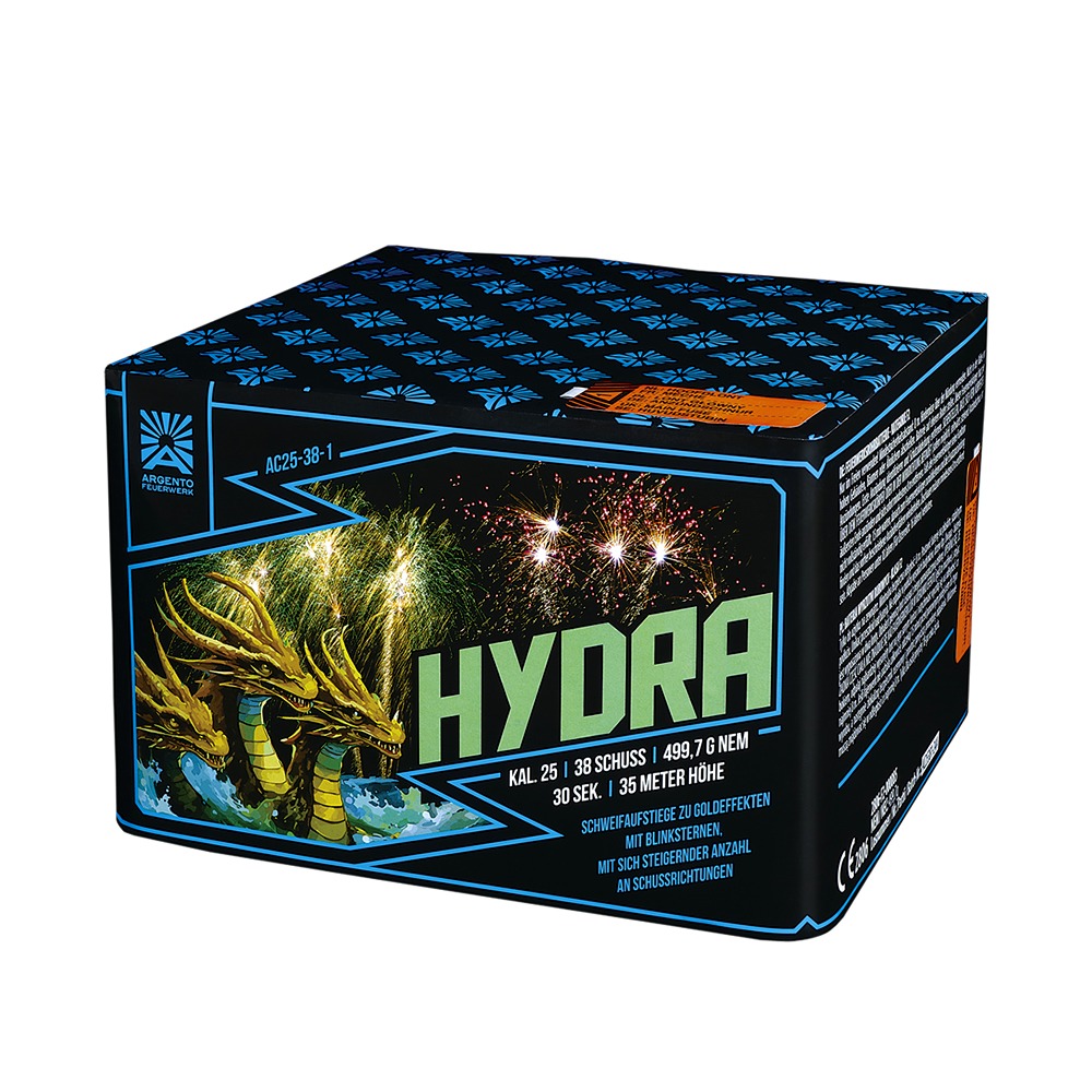Argento Hydra 38 Schuss Feuerwerksbatterie | Pyrodimension Feuerwerk Shop